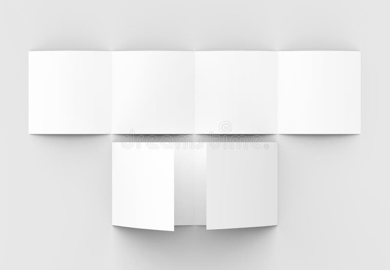 Square Four Folded - 4-Fold - Brochure Mock-up on Soft Stock ...