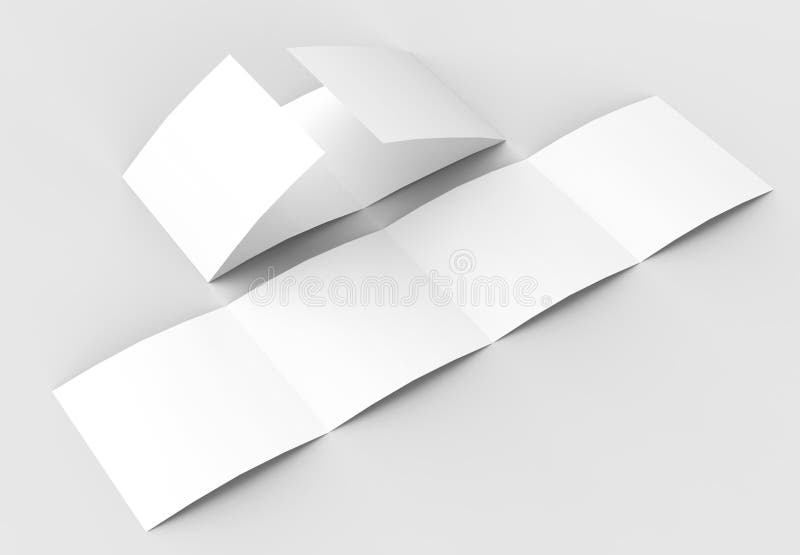 Square Four Folded - 4-Fold - Brochure Mock-up on Soft Stock ...