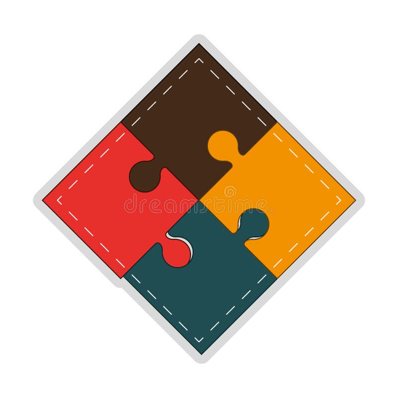 Square Four Puzzle Pieces Icon Stock Illustrations – 548 Square Four ...