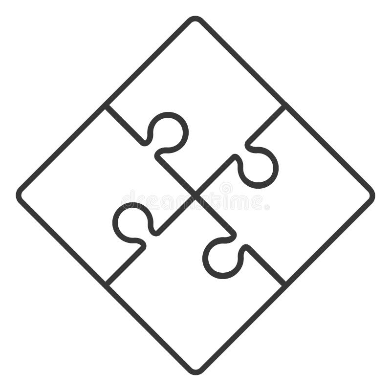 Square Four Puzzle Pieces Icon Stock Illustrations – 548 Square Four ...