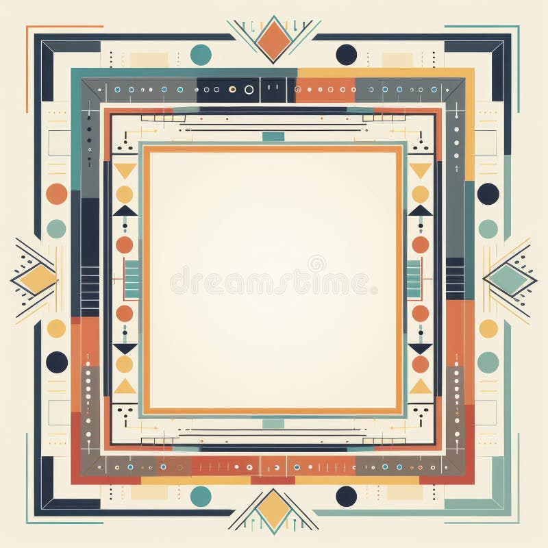 A Square Frame with an Abstract Design in the Style of Art Nouveau ...