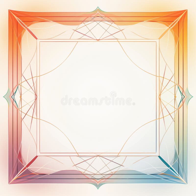 A Square Frame with an Abstract Design on a White Background Stock ...