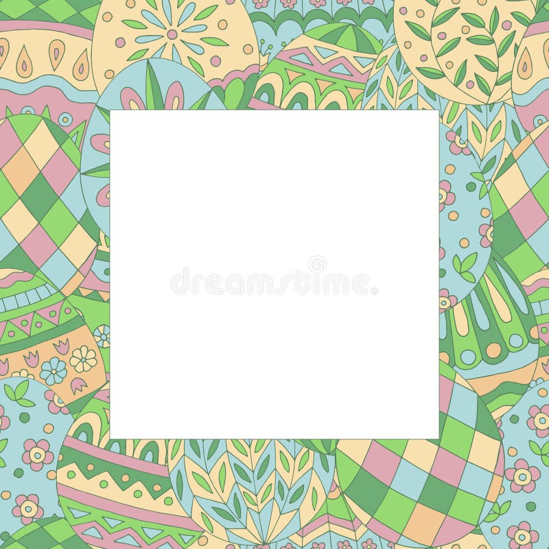 Square Frame with Abstract Easter Egg Pattern Stock Illustration ...