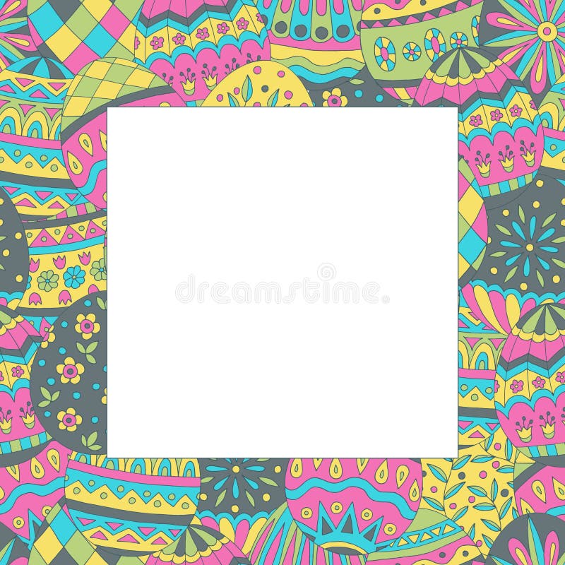 Square Frame with Abstract Easter Egg Pattern Stock Illustration ...