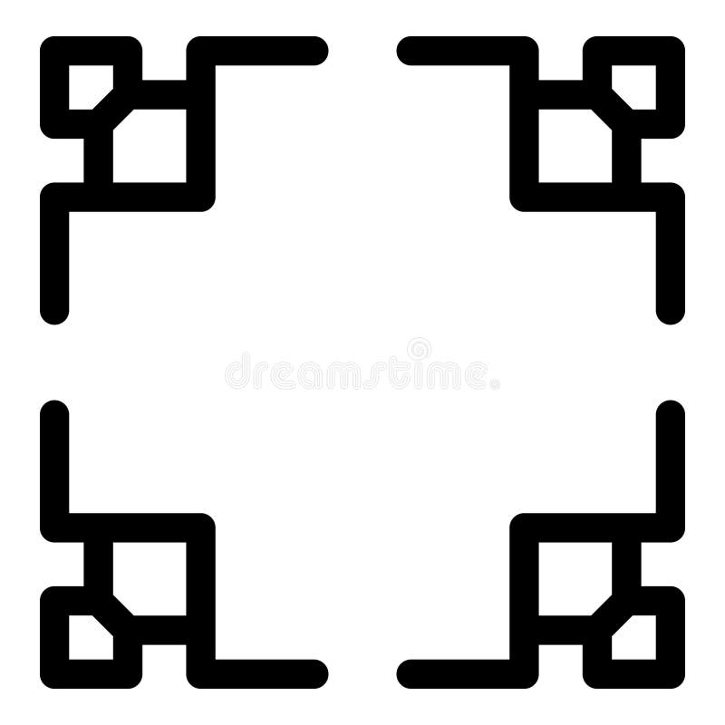 Square Frame with Abstract Geometric Pattern in Corners Stock Vector ...