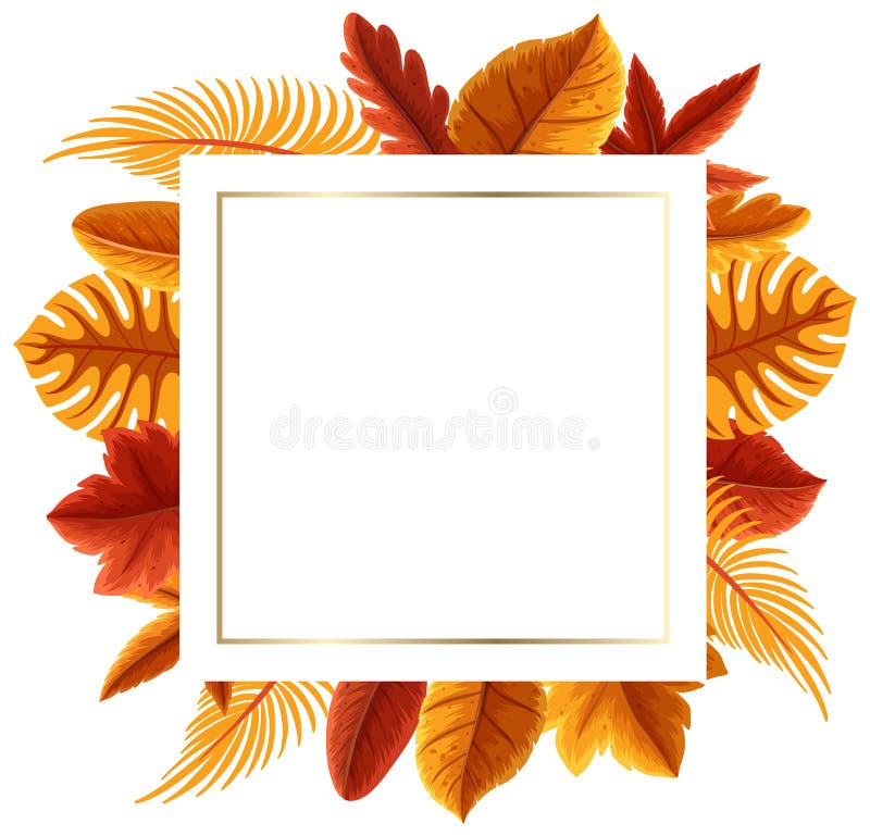Square Frame with Autumn Foliage Stock Vector - Illustration of colour ...