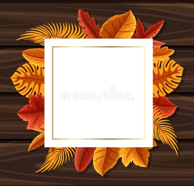 Square Frame with Autumn Foliage Stock Vector - Illustration of foliage ...