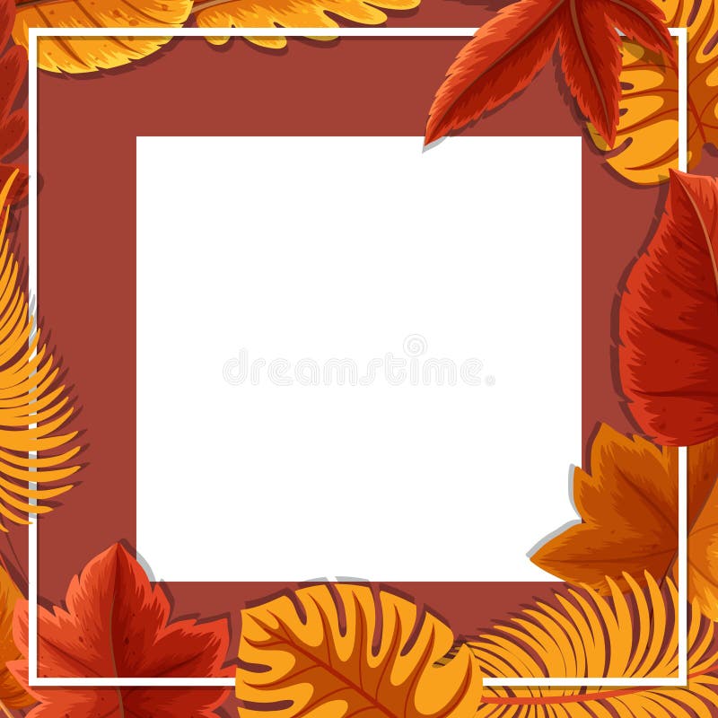 Square Frame with Autumn Foliage Stock Vector - Illustration of frame ...