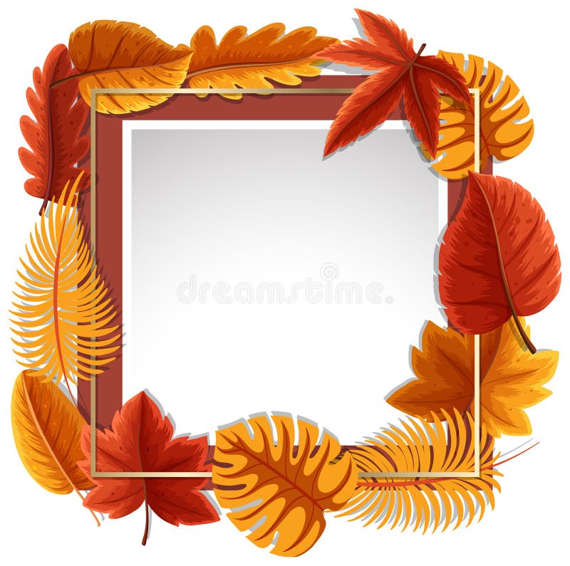 Square Frame with Autumn Foliage Stock Vector - Illustration of leaves ...