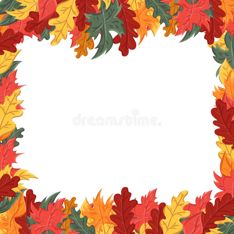Square Frame with Autumn Leaves. Background with the Image of a Leaf ...