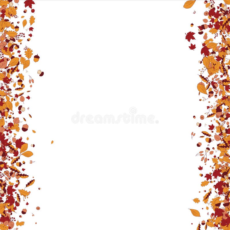 Square Frame Background Material Designed with Autumn Leaves, Branches ...