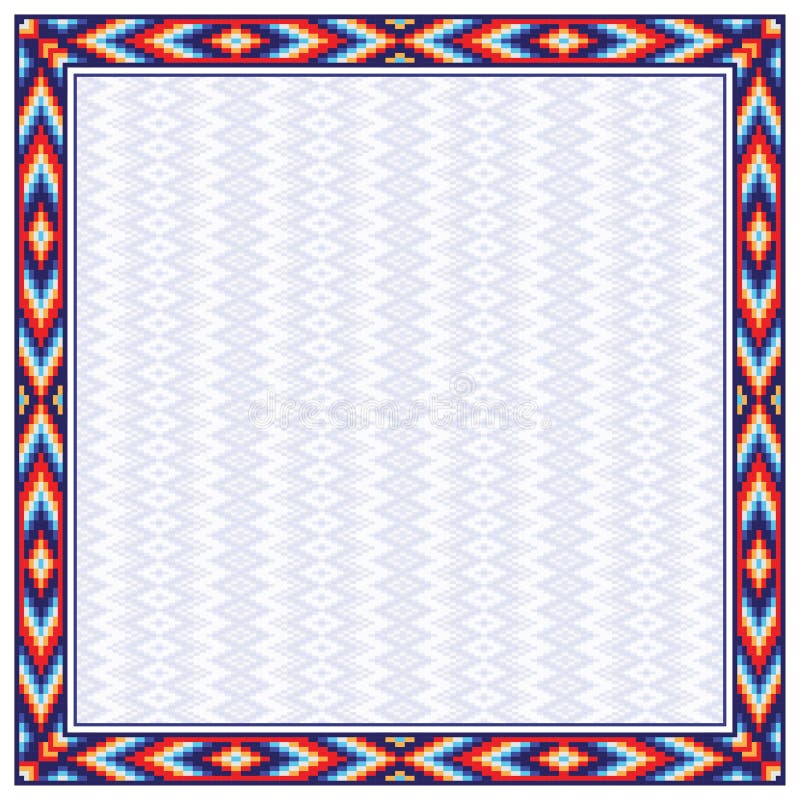 Square Frame and Background Pattern in American Indians Style. Stock ...