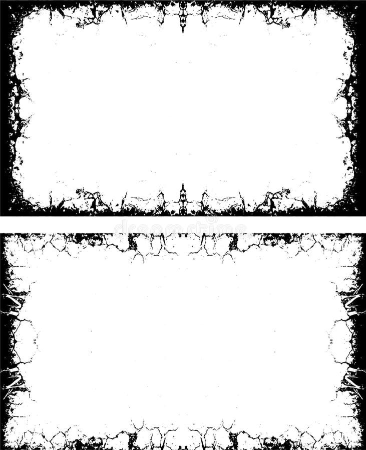 A Square Frame with Black and White Grunge Effect Paint Set, Stock ...