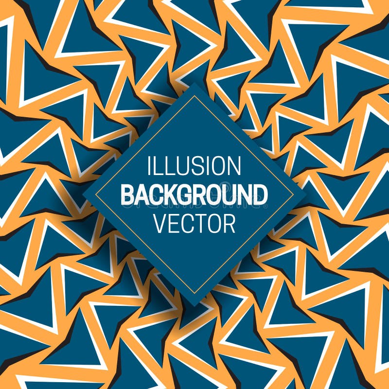 Square Frame on Blue Orange Optical Illusion Background of Moving ...