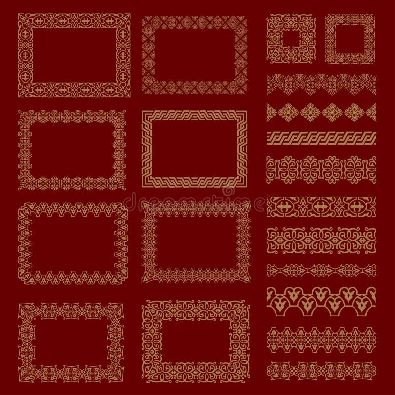 Square Frame and Border Ethnic Ornament Uzbekistan Pattern Stock Vector ...