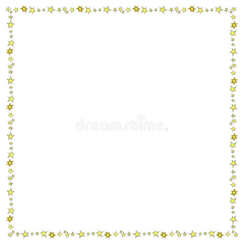 Square Frame, Border from Small Stars Isolated on White Background in ...