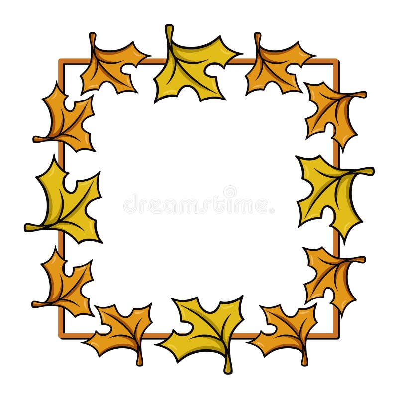 Square Frame, Bright Autumn Maple Tree Leaves, Leaf Fall, Copy Space ...