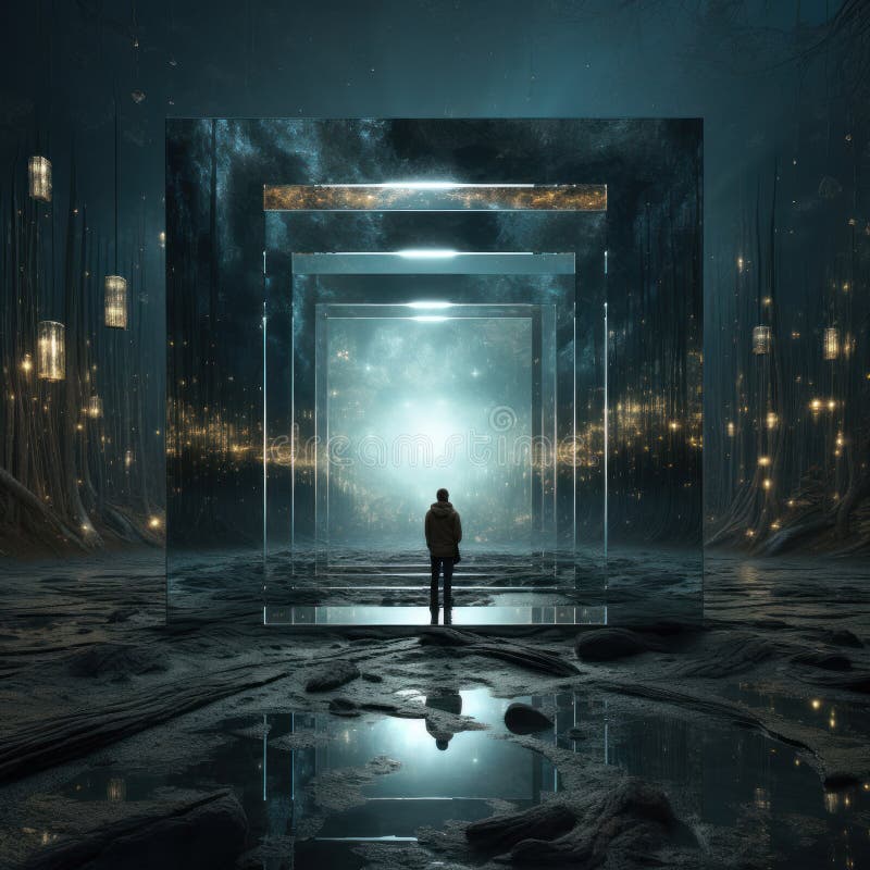 Square Frame Capturing the Essence of a Digital Mirror Dimension ...