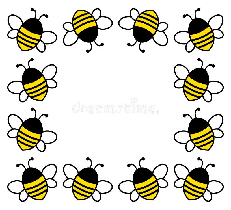 Bee Border stock vector. Illustration of busy, honey - 37474062