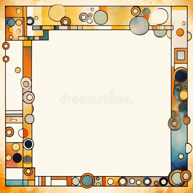 A Square Frame with Circles and Circles on it Stock Illustration ...