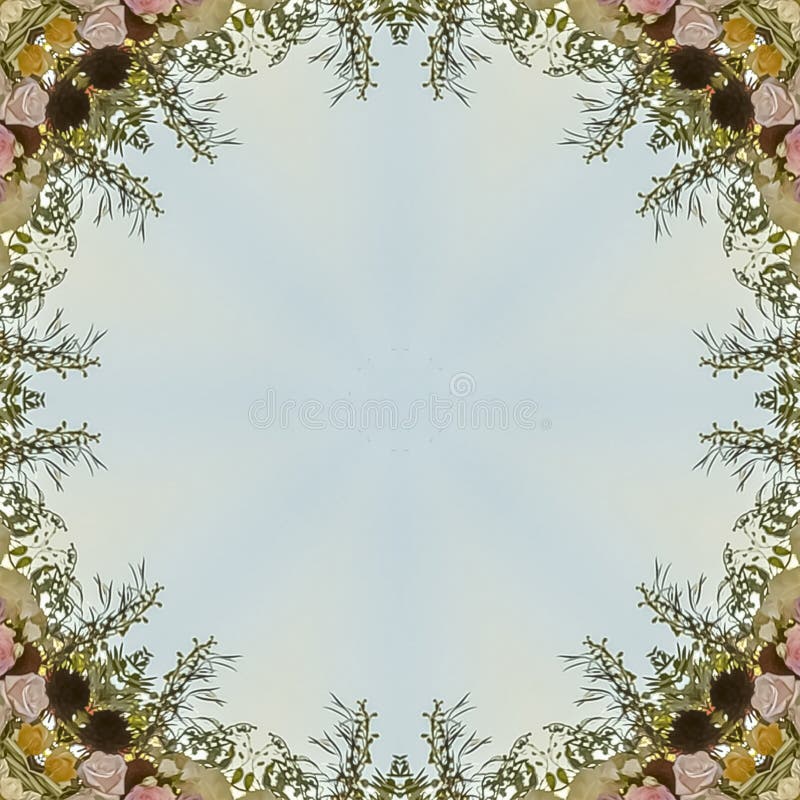 Square Frame Circular Angular Floral Design Made from Wedding Flowers ...