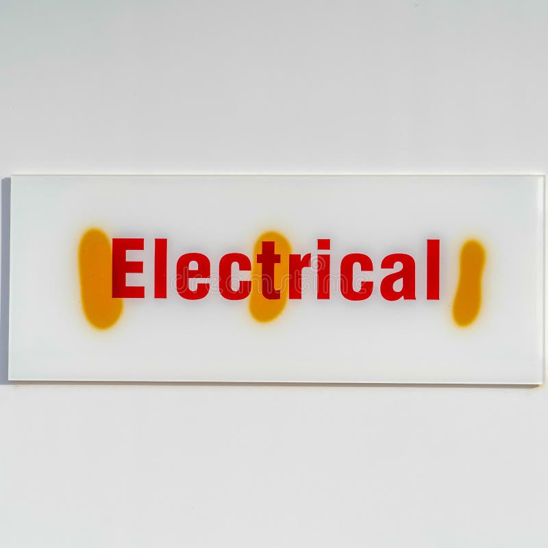 Square Frame Close Up of an Electrical Sign Board Against a White Wall ...
