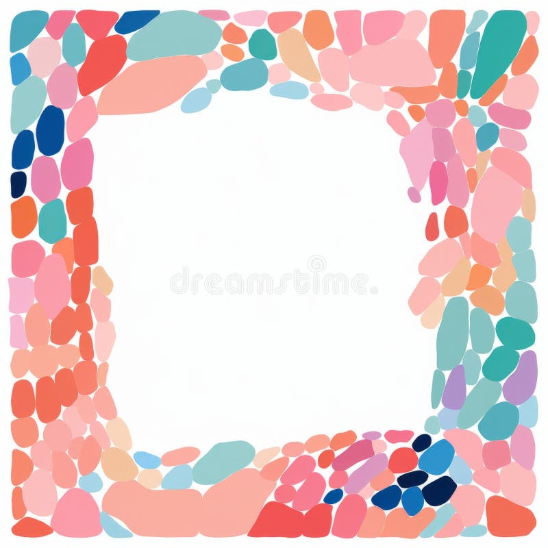 A Square Frame with Colorful Stones on it Stock Illustration ...