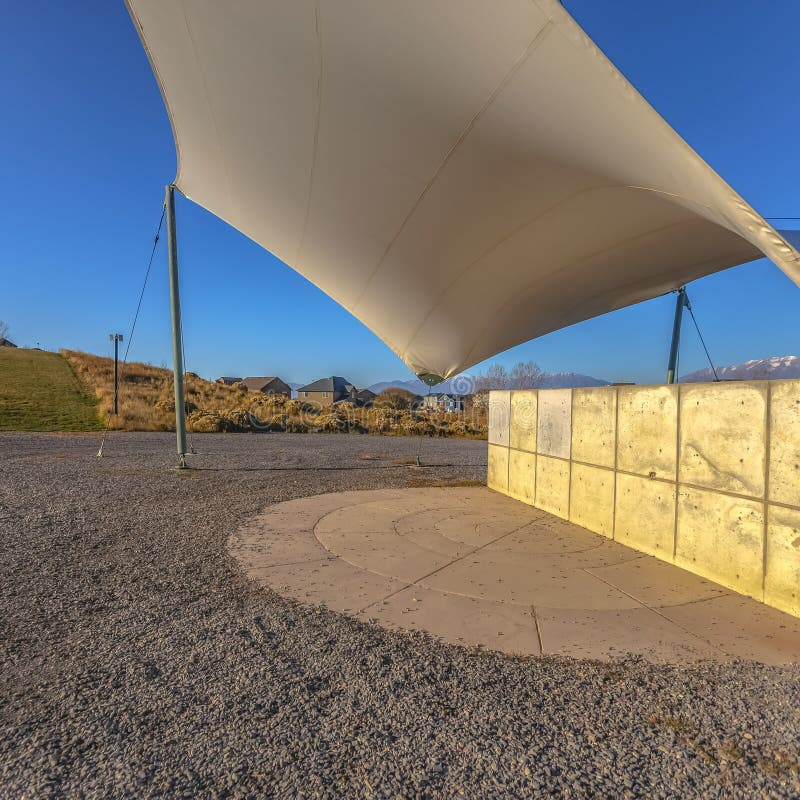 Square Frame Concrete Rectangular Structure on a Rocky Ground Under a ...