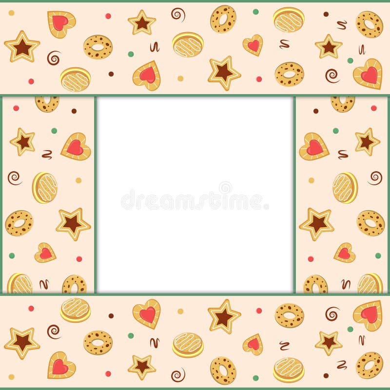 Square cookie frame stock vector. Illustration of bakery - 196469961