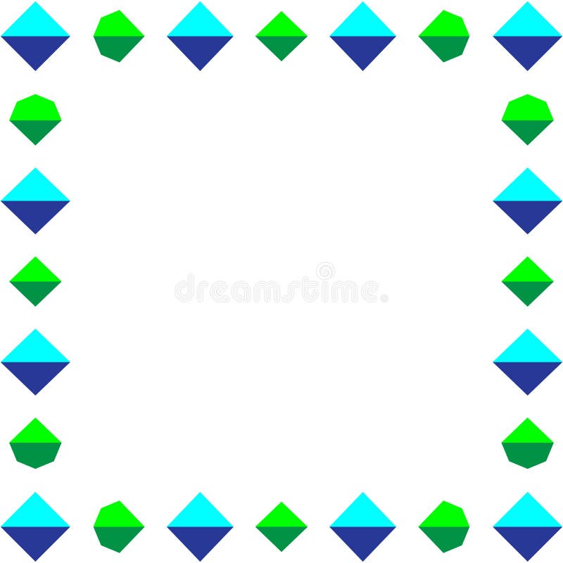 A Square Frame of Crystals. Stock Vector - Illustration of crystal ...