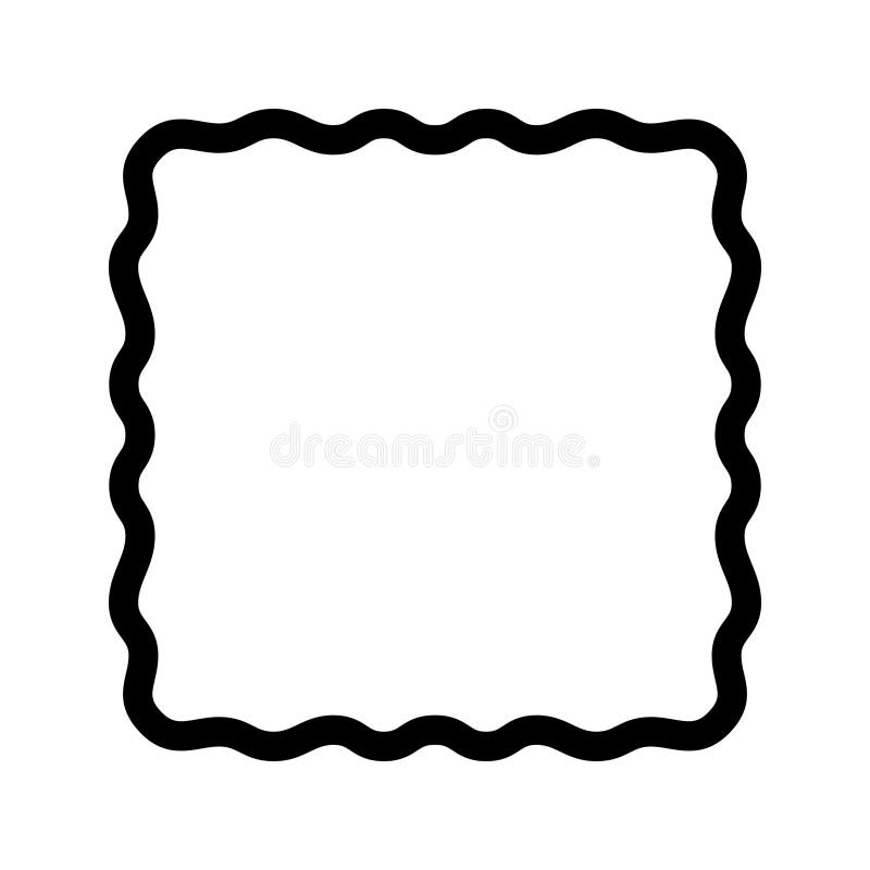 Square Frame with Curvy Edges. Rectangular Shape with Wiggly Borders ...