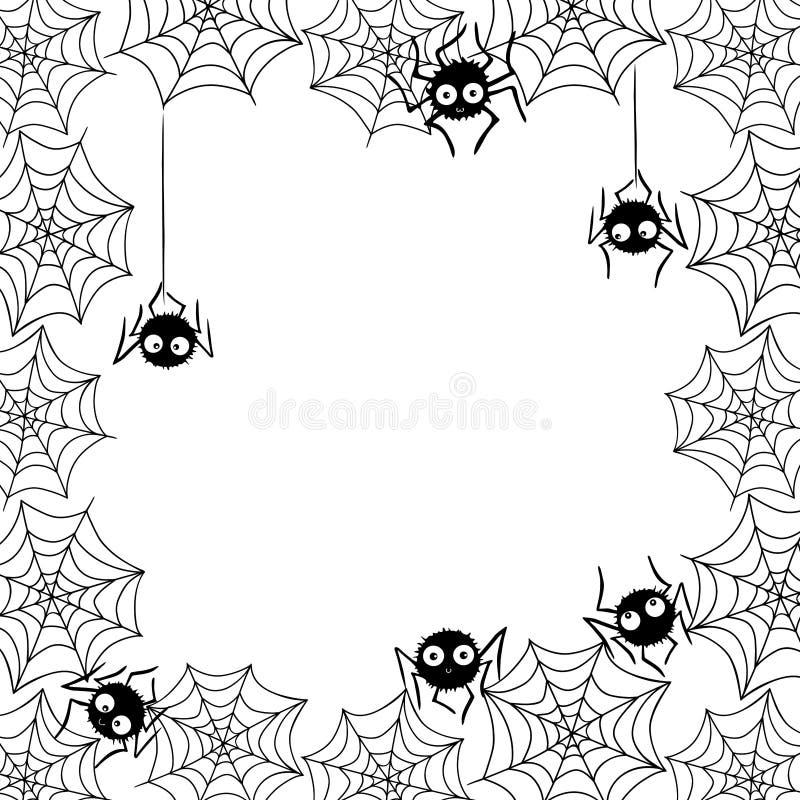Spiders Web Square Frame Black Stock Illustrations – 51 Spiders Web ...