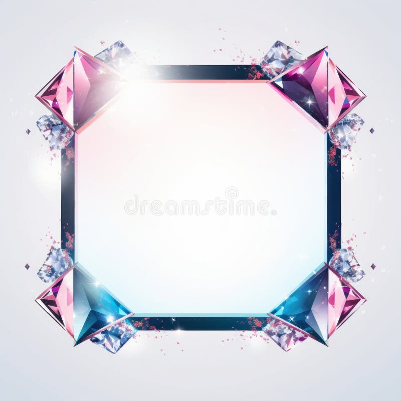 A Square Frame with Diamonds on it Stock Illustration - Illustration of ...