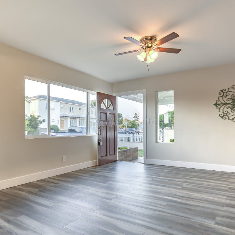 Square Frame Open Area with Wide Open Front Door Stock Image - Image of ...