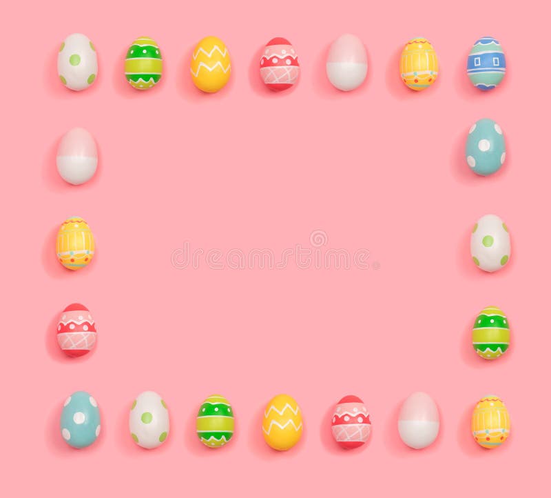 Square Frame of Easter Eggs Stock Illustration - Illustration of ...