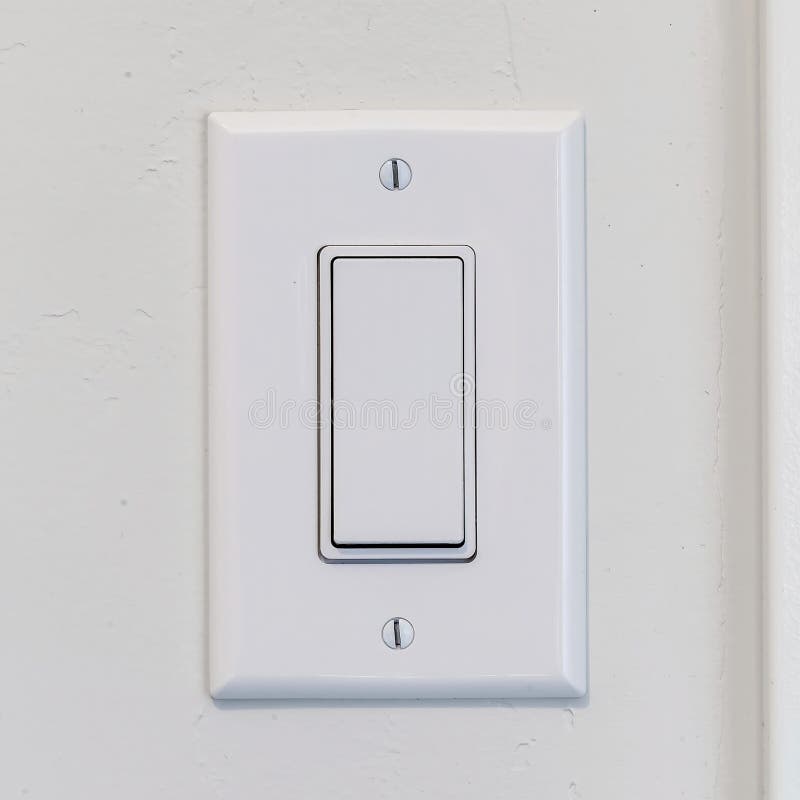 Square Frame Electrical Rocker Light Switch with Flat Broad Lever on ...