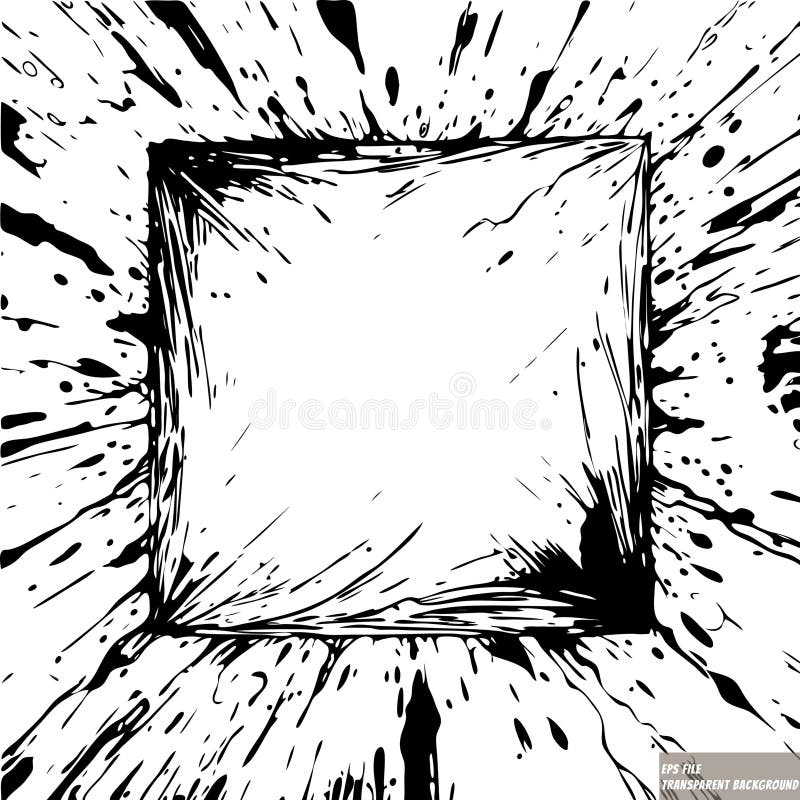 Square Frame with Explosive Lines and Splatters Stock Vector ...