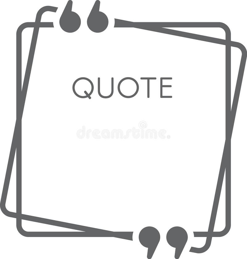 Square Frame Featuring Quotation Marks, with the Word Quote Prominently ...
