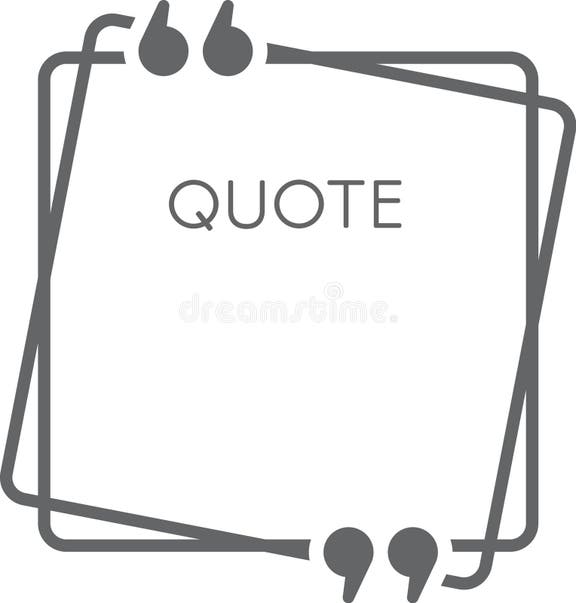 Square Frame Featuring Quotation Marks, with the Word Quote Prominently ...