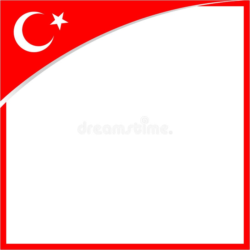 Turkish Flag Corner Symbol Border Frame. Stock Vector - Illustration of ...