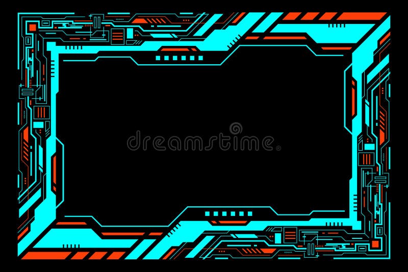 Square Frame Futuristic Hud Technology Modern Abstract Geometric Shape ...