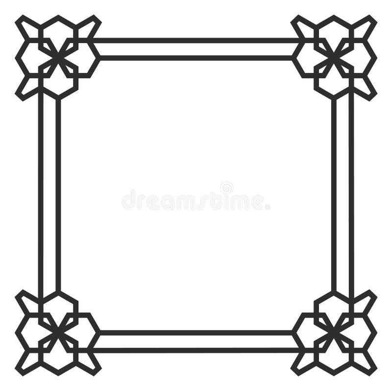 Square Frame. Geometric Linear Border Blank Template Stock Illustration ...