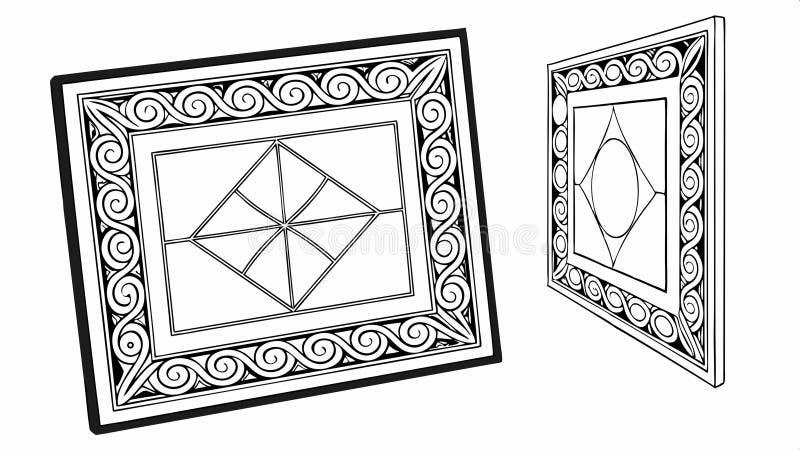 Square Frame Geometric Pattern Perspective Vector Ornamental Graphic ...
