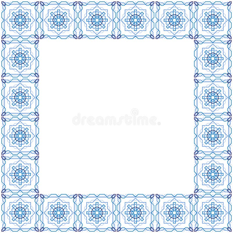 Square Frame with Geometric Pattern Stock Vector - Illustration of ...