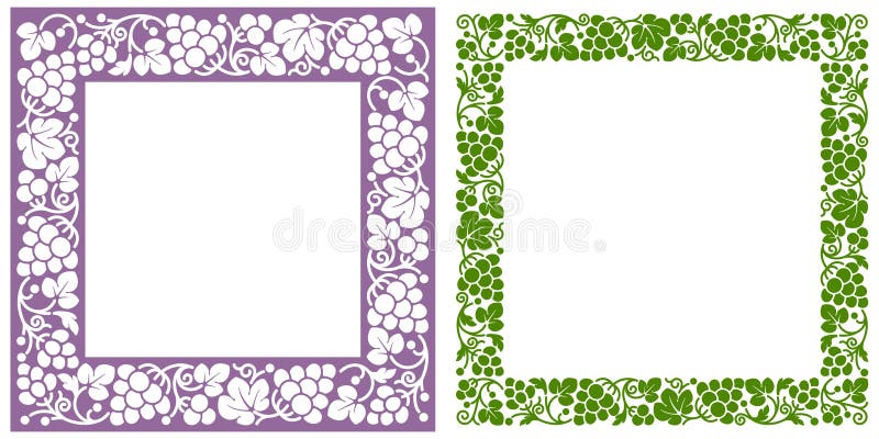 Grape Vine Square Frame Stock Illustrations – 155 Grape Vine Square ...