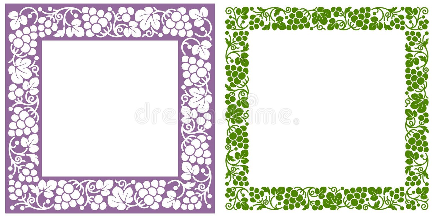 Grape Vine Square Frame Stock Illustrations – 155 Grape Vine Square ...