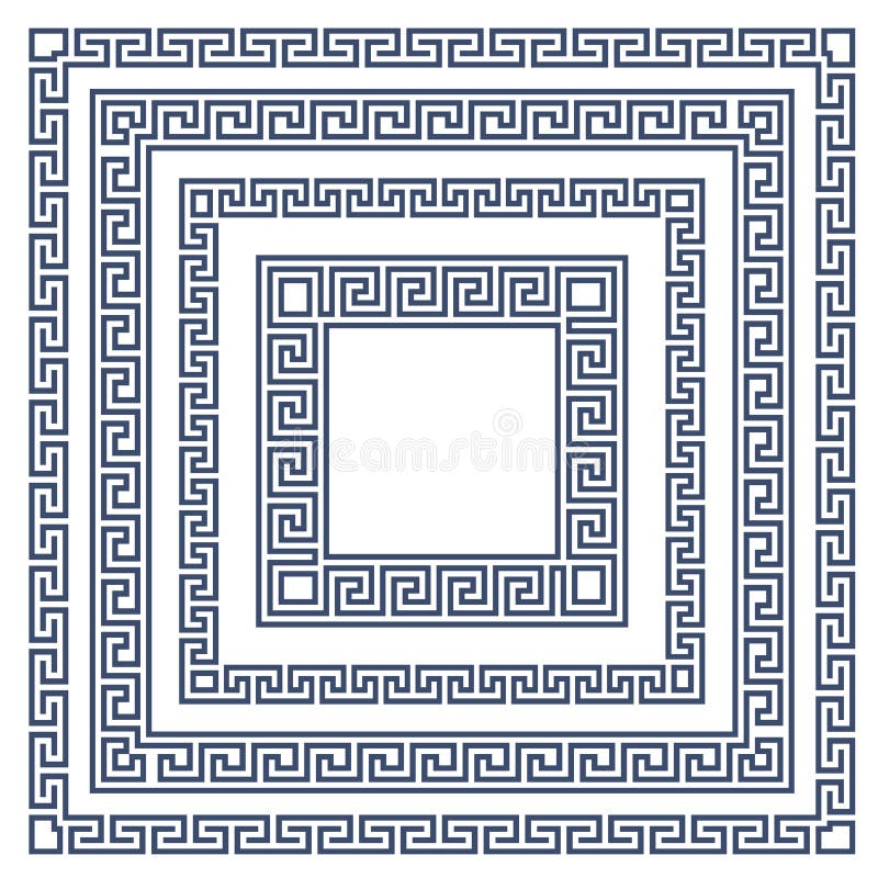 Square Frame with Greek Ornament, Meander Pattern Stock Vector ...