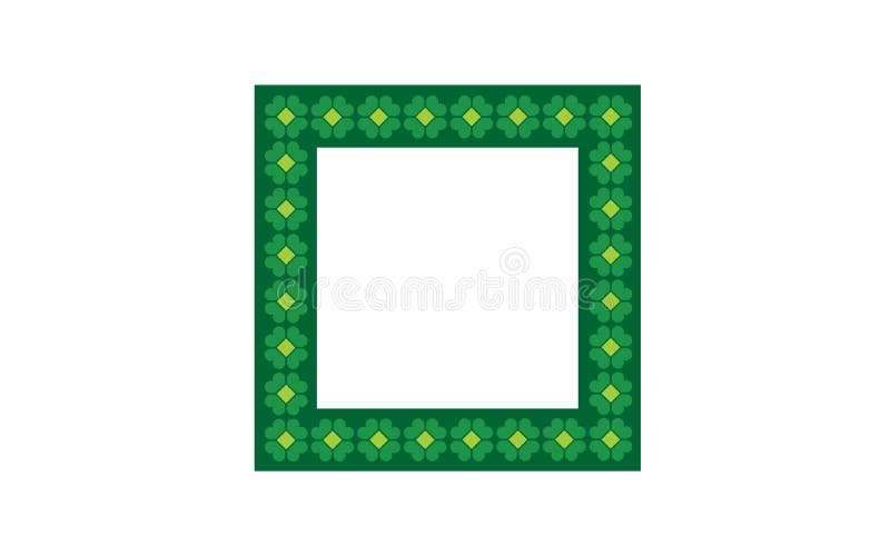 Square Frame of Green Clover Leaf Stock Vector - Illustration of clover ...