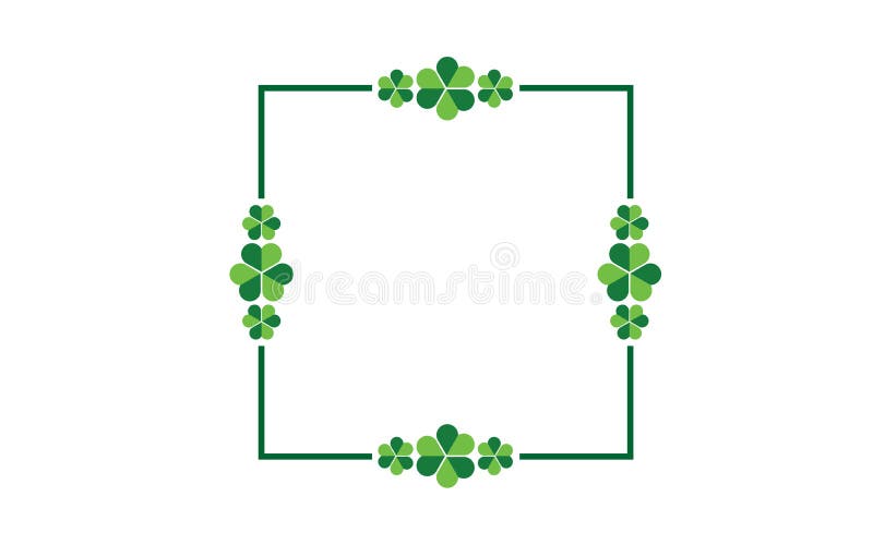 Square Frame of Green Clover Leaf Stock Vector - Illustration of clover ...