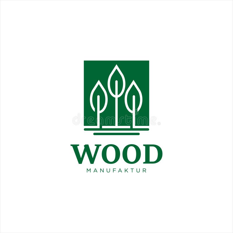 Square Frame Green Color Trees Logo Template Stock Vector ...